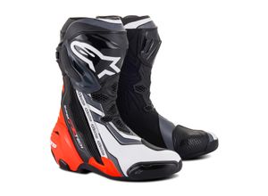 8059175376566 - Alpinestars Motorradstiefel Alpinestars Supertech R Schwarz-Fluo Rot-Weiß-Grau