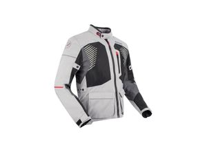 3660815180280 - Motorradjacke Bakundu Grau-Schwarz-Rot