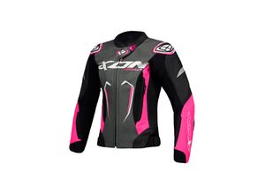 3661615575078 - Vortex 3 Damen Motorrad Lederjacke Schwarz Pink 2XL