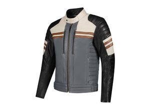 9502613654621 - Motorradjacke Rusty Stitches Steve Schwarz-Beige-Grau-Maron