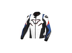 8718913124615 - Pointer perforierte Motorrad Lederjacke - Schwarz Weiss - 54 - unisex