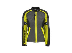 8030161467338 - Tek Net Damen Motorradjacke - Schwarz Grau Gelb - XL - female