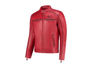 7101125616350 - Rusty Stitches Motorradjacke Rusty Stitches Chase Rot-Schwarz