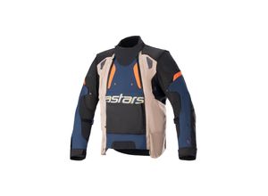 8059347137421 - Alpinestars Motorradjacke Alpinestars Halo Drystar Dunkelblau-Dunkel Khaki-Fluo