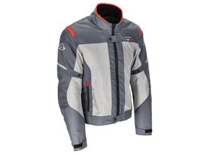 8052796787933 - On Road Ruby Motorad Textiljacke - Grau Rot - 3XL - unisex