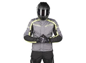 3660815131558 - Motorradjacke Greenwich Grau-Neonschwarz