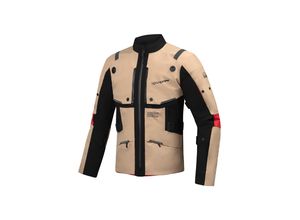 3661615577492 - Motorradjacke M-SKEID Sand-Schwarz-Rot