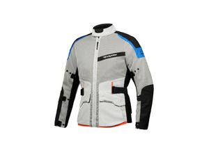 3661615578062 - Motorradjacke M-NJORD Hellgrau-Blau-Neonrot