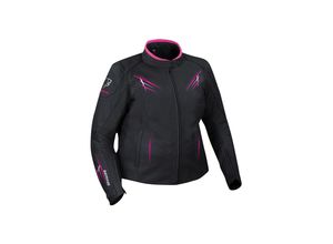 3660815135501 - Brutalia Übergröße Damen Motorrad Lederjacke - Schwarz Weiss Pink - 40 - female