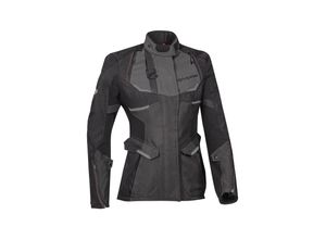 3661615425922 - Eddas Damen Motorrad Textiljacke - Schwarz Grau - S - female