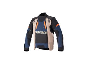 8059347137384 - Motorradjacke Alpinestars Halo Drystar Dunkelblau-Dunkel-Khaki-Feuerorange