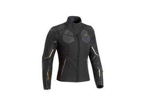 3661615401285 - Cell Damen Motorrad Textiljacke - Schwarz Gold - XS - female