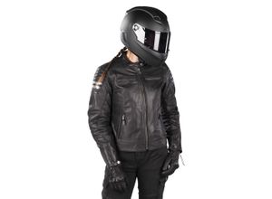 3660815133378 - Motorradjacke Stripe Schwarz-Grau-Silber Damen