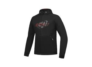 3661615572275 - Touchdown Motorrad Textiljacke - Schwarz Rot - S - unisex