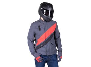 8051019050465 - Motorradjacke Kayes Ebenholz-Pompeian Rot