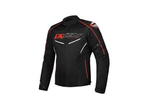 3661615570790 - Motorradjacke FLICKER Schwarz-Weiß-Rot