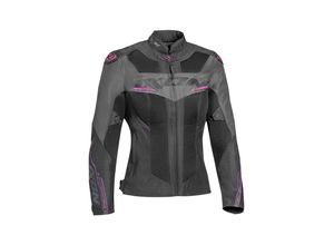 3661615354383 - Draco Damen Motorrad Textiljacke - Schwarz Grau Pink - S - female