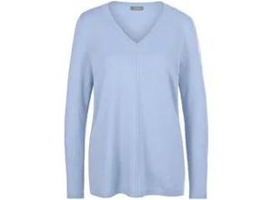 4065691484986 - V-Pullover aus 100% Premium-Kaschmir blau 42