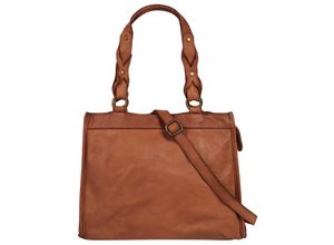 4262427392595 - Shopper SAMANTHA LOOK Damen Gr B H T 37cm x 27cm x 10cm onesize braun (cognac) Leder vintage Taschen echt Leder Made in Italy