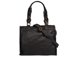 4262427392588 - Shopper SAMANTHA LOOK Damen Gr B H T 37cm x 27cm x 10cm onesize schwarz Leder vintage Taschen echt Leder Made in Italy