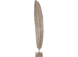 4063387601747 - Wanddekoobjekt CASABLANCA BY GILDE Feder Nostro\ beige (champagnerfarben) Wanddekoobjekte B H T 26cm x 159cm x 23cm Aluminium B26cm H159cm T23cm