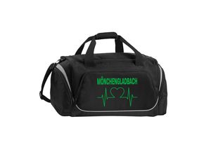 4068859174286 - multifanshop Sporttasche - Mönchengladbach - Herzschlag - Druck grün - Tasche