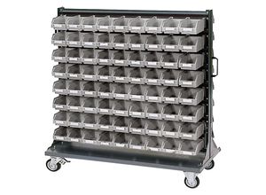 4061753286093 - Kleinteile-Lagerregal-Rollwagen ECO mit Sichtlagerkästen HxT 1065 x 550 mm kaiserkraft