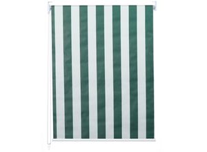 4057651287959 - Rollo MCW-D52 Fensterrollo Seitenzugrollo Jalousie Sonnenschutz Verdunkelung blickdicht 90x230cm ~ grün weiß