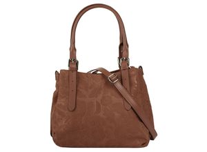 4260543060589 - Henkeltasche SAMANTHA LOOK Damen Gr B H T 29cm x 25cm x 18cm onesize braun (cognac) Leder unifarben Taschen echt Leder Made in Italy