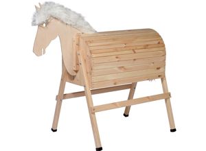 4055894943298 - - Großes Spielpferd Bravido naturfarbenes Voltigier-Pferd für Kinder 139x78x146 cm natur