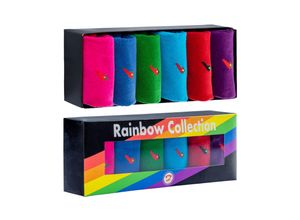 4032071819980 - Chili Lifestyle Rainbow Geschenkbox 6 Paar Socken Baumwolle Weichbund