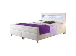 4260465765463 - IHG Boxspringbett Monaco 180x200 cm Kunstleder Weiss