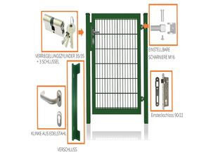 4252003924456 - Fa-Bausysteme Gartentor voll Rahmen Moosgrün 1200 x 1800 mm