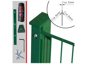 4252003911104 - Fa-Bausysteme Doppelstabzaun Moosgrün 6-5-6 Leiste 2030 mm 35 m