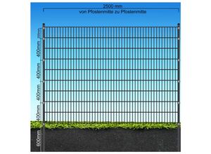 4252003908906 - Fa-Bausysteme Doppelstabzaun Anthrazit 8-6-8 Plättchen 1830 mm 375 m