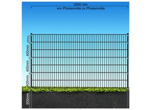 4252003908753 - Fa-Bausysteme Doppelstabzaun Anthrazit 8-6-8 Plättchen 1430 mm 325 m