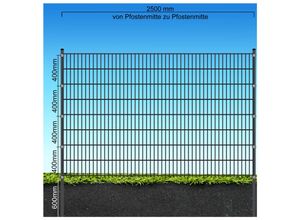 4252003909026 - Fa-Bausysteme Doppelstabzaun Anthrazit 8-6-8 Plättchen 1630 mm 425 m