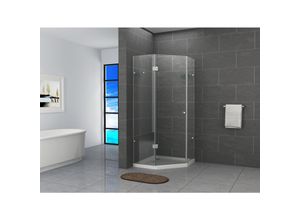 0705626309963 - Fa-Bausysteme Glasdusche Lippe rechts Streifen 100 x 100 cm ohne Wanne