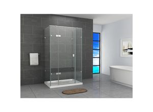 0047728587147 - Fa-Bausysteme Glasdusche Isar links Klarglas 100 x 80 cm ohne Wanne