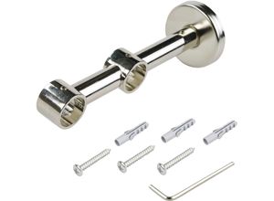 4016318347115 - Gardinenstangenhalter Doppelträger Wandträger 2-läufig für 20 mm Stangen Celebration Gardinenstangenhalterungen Gr Länge 15 cm grau (nickelfarben) Gardinenstangenhalter Gardinenstangenhalterungen Träger Wandträger