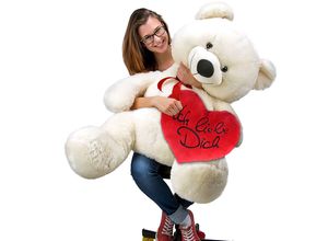 4251776933221 - monzana® Plüschtier Teddybär XL Weiß inkl Herzkissen