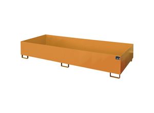 4052462051256 - eurokraft pro Regal-Bodenwanne 1000 l Auffangvolumen LxBxH 3250 x 1300 x 380 mm ohne Gitterrost gelborange