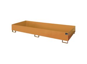 4052462051218 - eurokraft pro Regal-Bodenwanne 540 l Auffangvolumen LxBxH 3250 x 1300 x 265 mm ohne Gitterrost gelborange