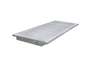 4052462053946 - eurokraft pro Regal-Einhängewanne mit verzinktem Gitterrost LxB 3250 x 1250 mm feuerverzinkt