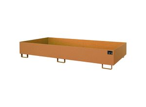 4052462030671 - eurokraft pro Regal-Bodenwanne 540 l Auffangvolumen LxBxH 2650 x 1300 x 300 mm ohne Gitterrost gelborange