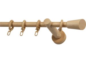 9002777487030 - Gardinenstange GARESA CLASSICO MOLIS beige (natur) L300cm Gardinenstangen Vorhanggarnitur verlängerbar Wandmontage Keil mit Ringe und Haken