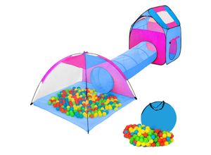 4260397650691 - tectake® Spielzelt mit Tunnel Iglu 200 Bällen und abnehmbarem Dach schneller Auf- und Abbau inklusive Tragetasche 370 x 115 x 107 cm