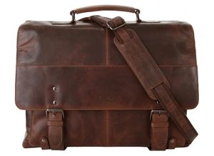 4260543038816 - Aktentasche X-ZONE Damen Gr B H T 48cm x 35cm x 21cm onesize braun (cognac) Leder beschichtet Taschen echt Leder