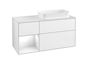 4051202802943 - Villeroy und Boch Finion Waschtischunterschrank F681GFGF 120x603x501cm Regal links Glossy white lacquer Glossy white lacquer