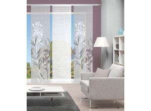 4056751298681 - Schiebegardine VISION S 3ER SET SEMORA Gr 1 grau B60cm H260cm Polyester Gardinen HxB 260x60 Schiebevorhang 3er Set Digitaldruck